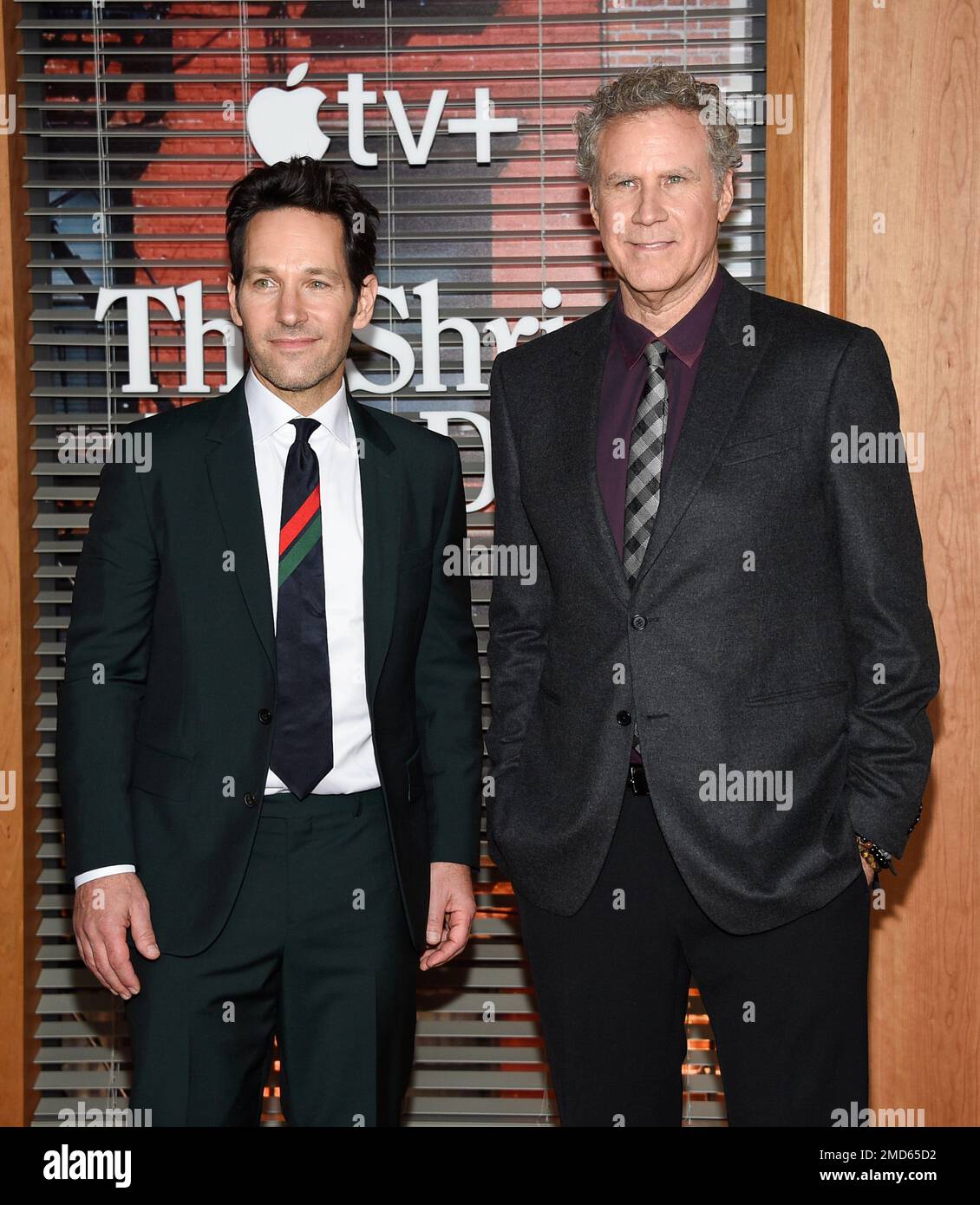Actors Paul Rudd, left, and Will Ferrell attend the premiere of Apple ...