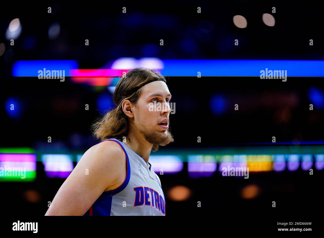 Detroit Pistons' Kelly Olynyk plays during an NBA basketball game ...