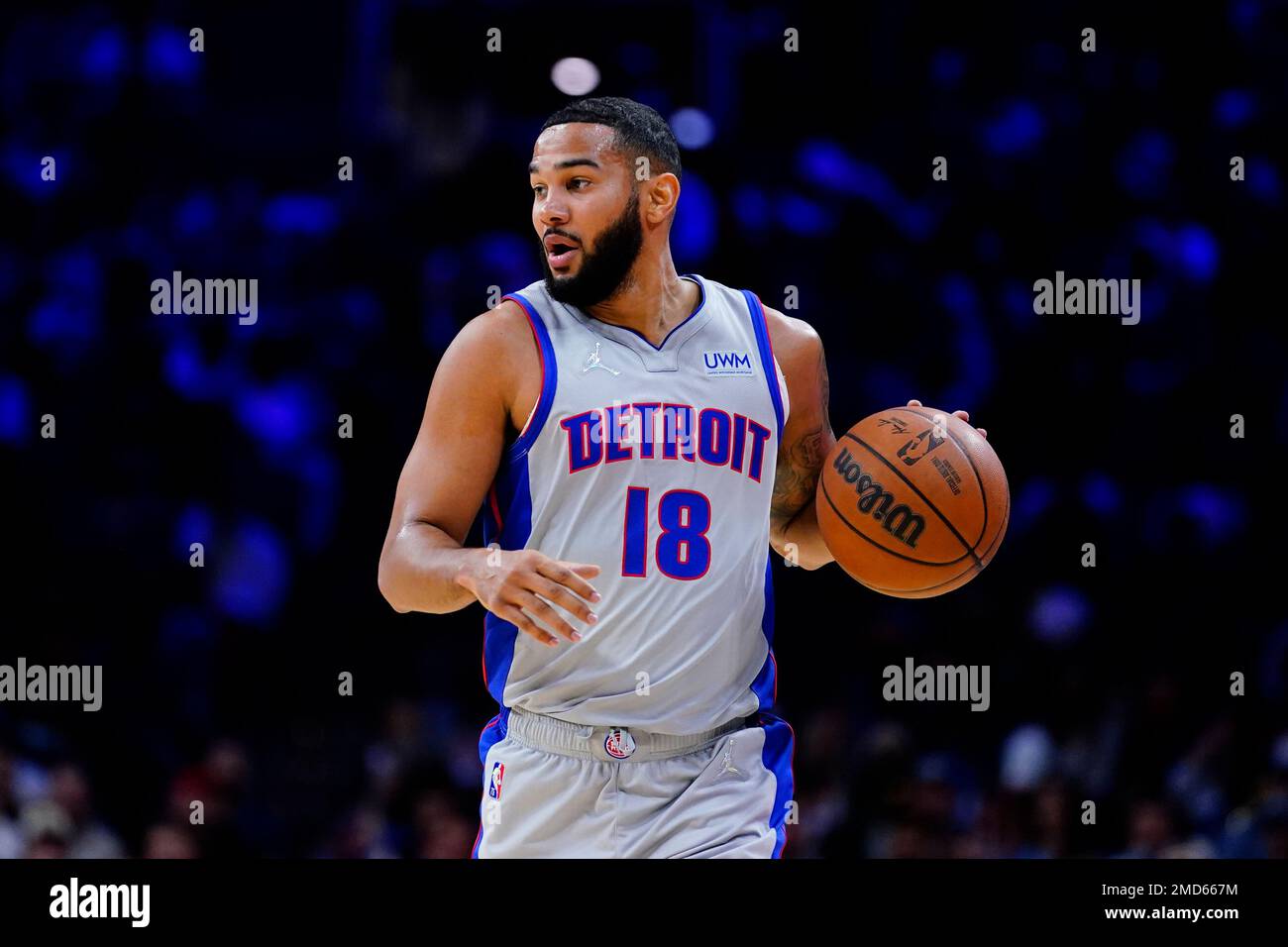 Detroit Pistons' Cory Joseph plays during an NBA basketball game ...