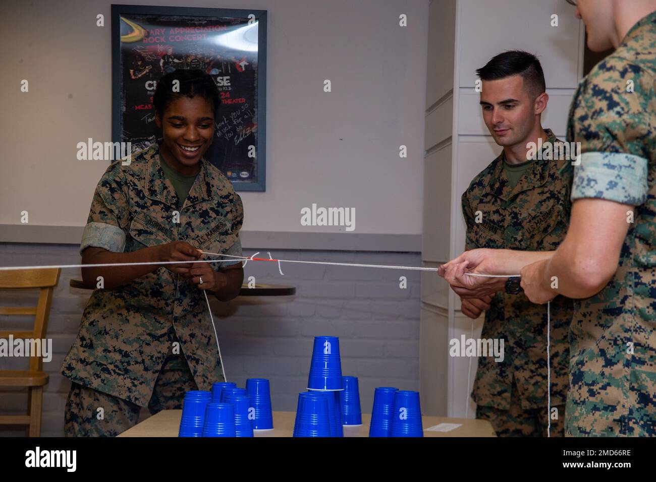 U.S. Marine Corps Cpl. Nhadeije Bordes, left, a legal clerk with ...