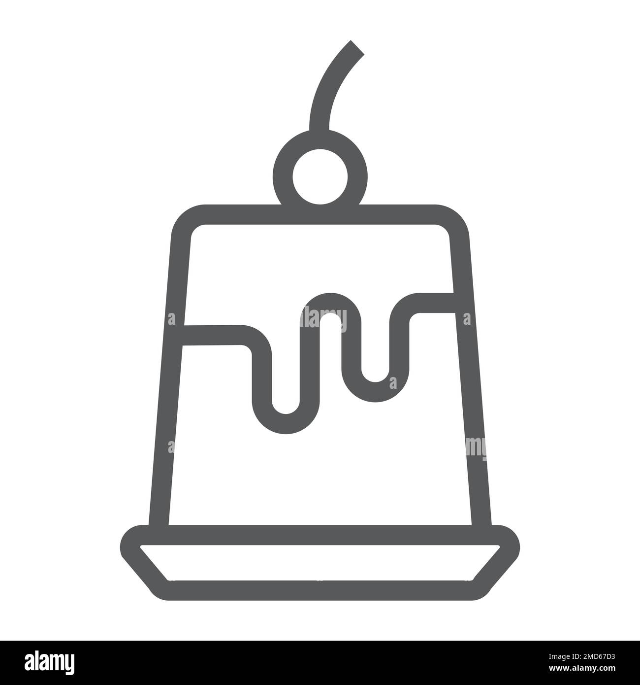 Pudding jelly line icon, sweet and tasty, dessert sign vector graphics ...