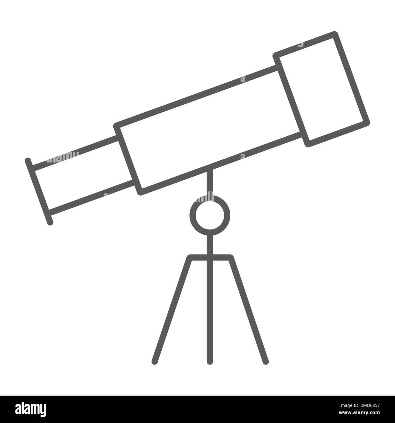 Telescope thin line icon, school and education, astronomy sign vector ...