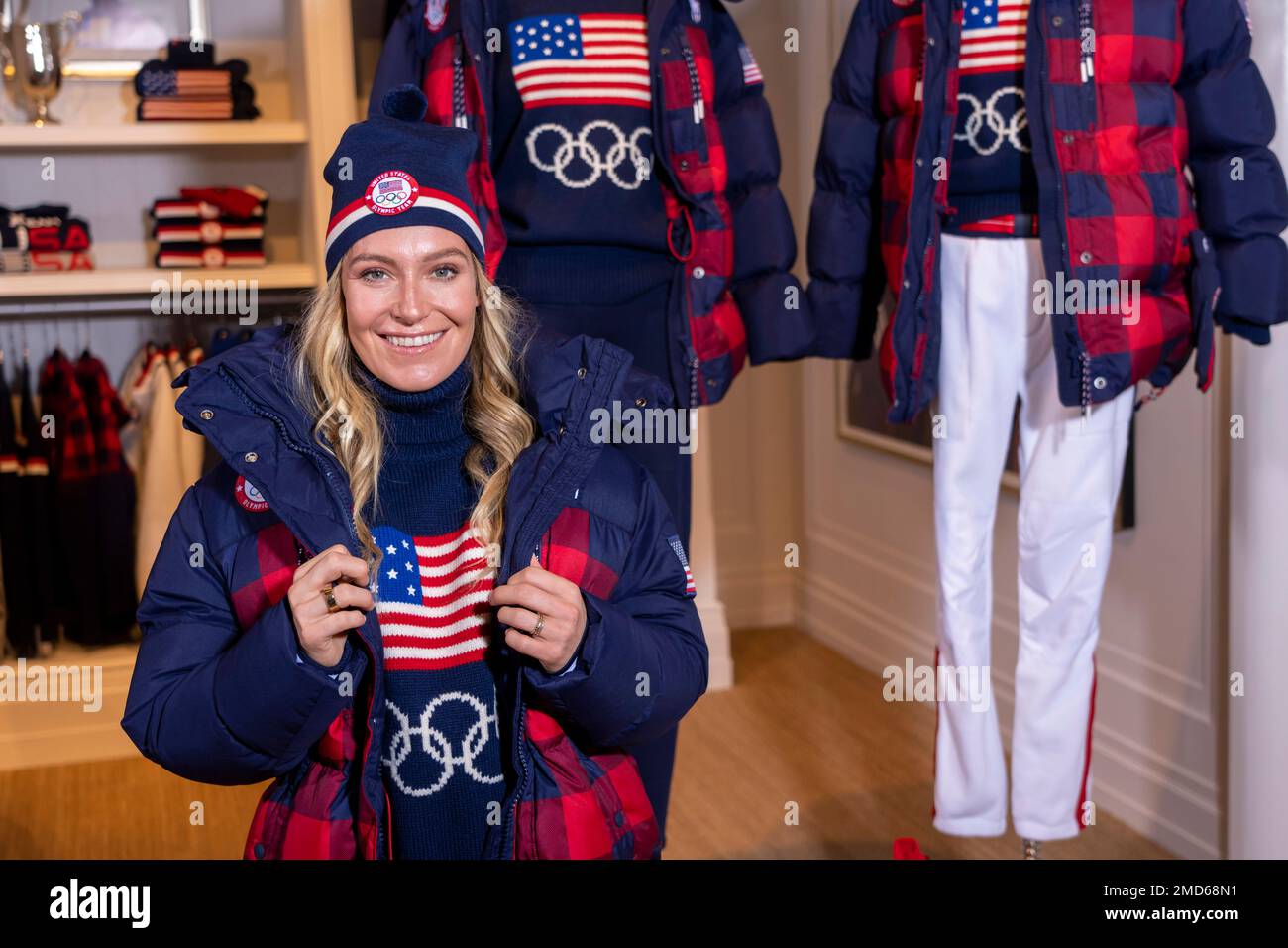 Snowboarder Jamie Anderson models the Team USA Beijing winter Olympics ...