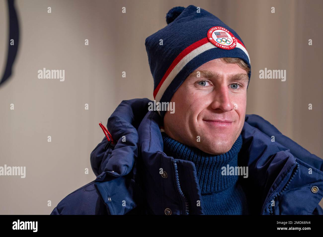 Alpine skier Ryan Cochran-Siegle models the Team USA Beijing winter ...