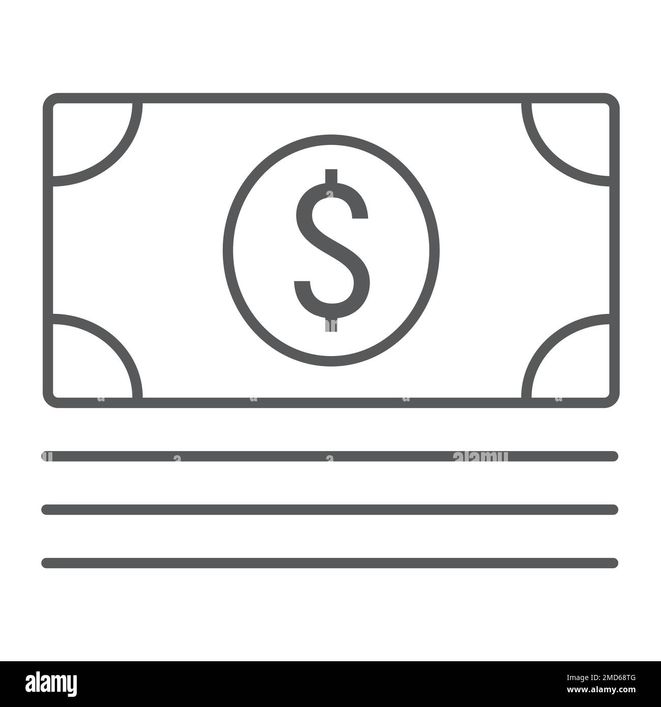 Money thin line icon, e commerce and marketing, dollar sign vector ...