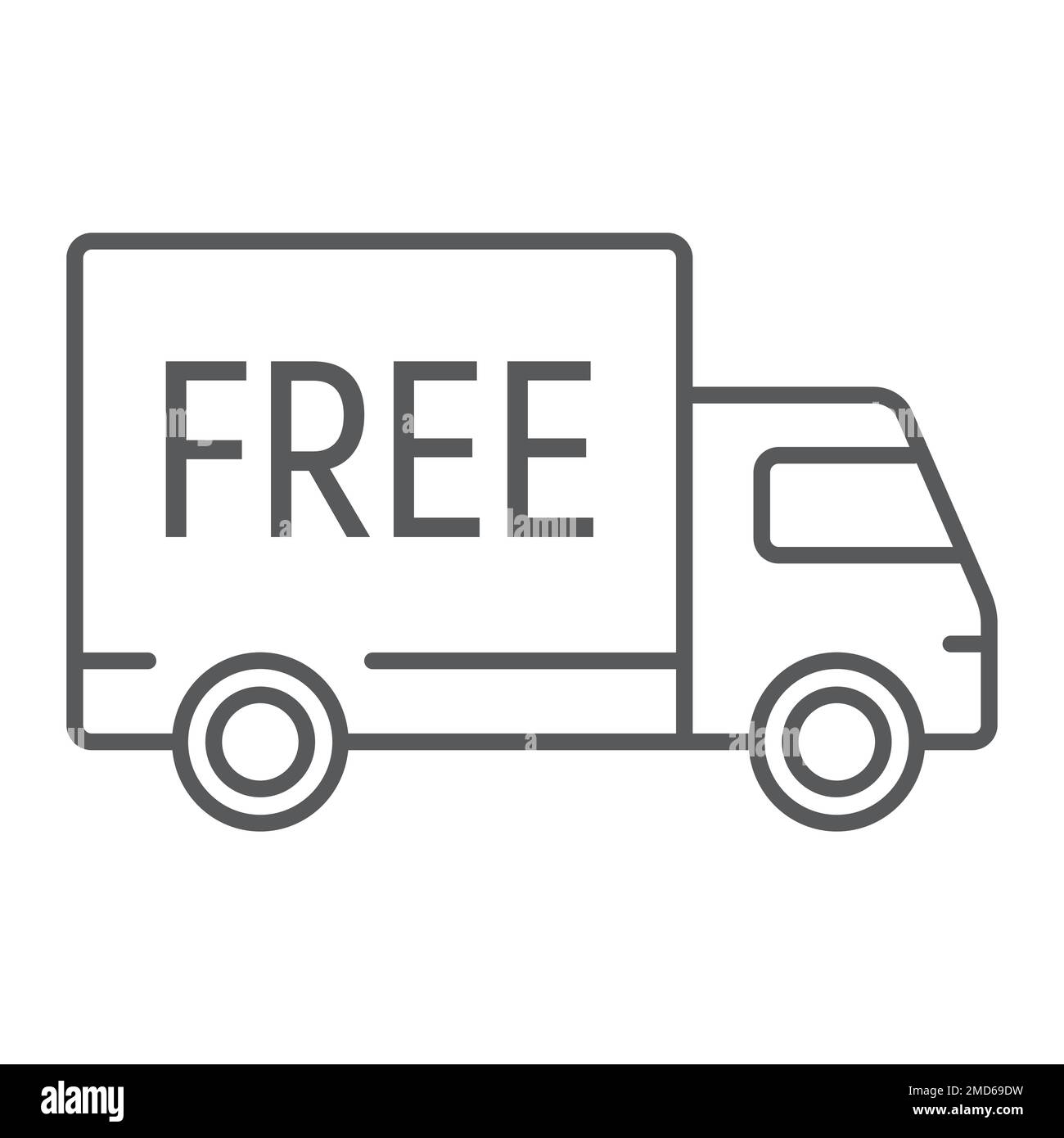 Free delivery thin line icon, e commerce and marketing, truck service ...