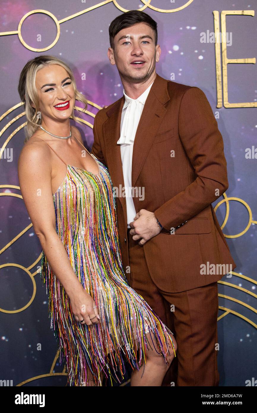 Alyson Sandro, left, and Barry Keoghan pose for photographers upon ...