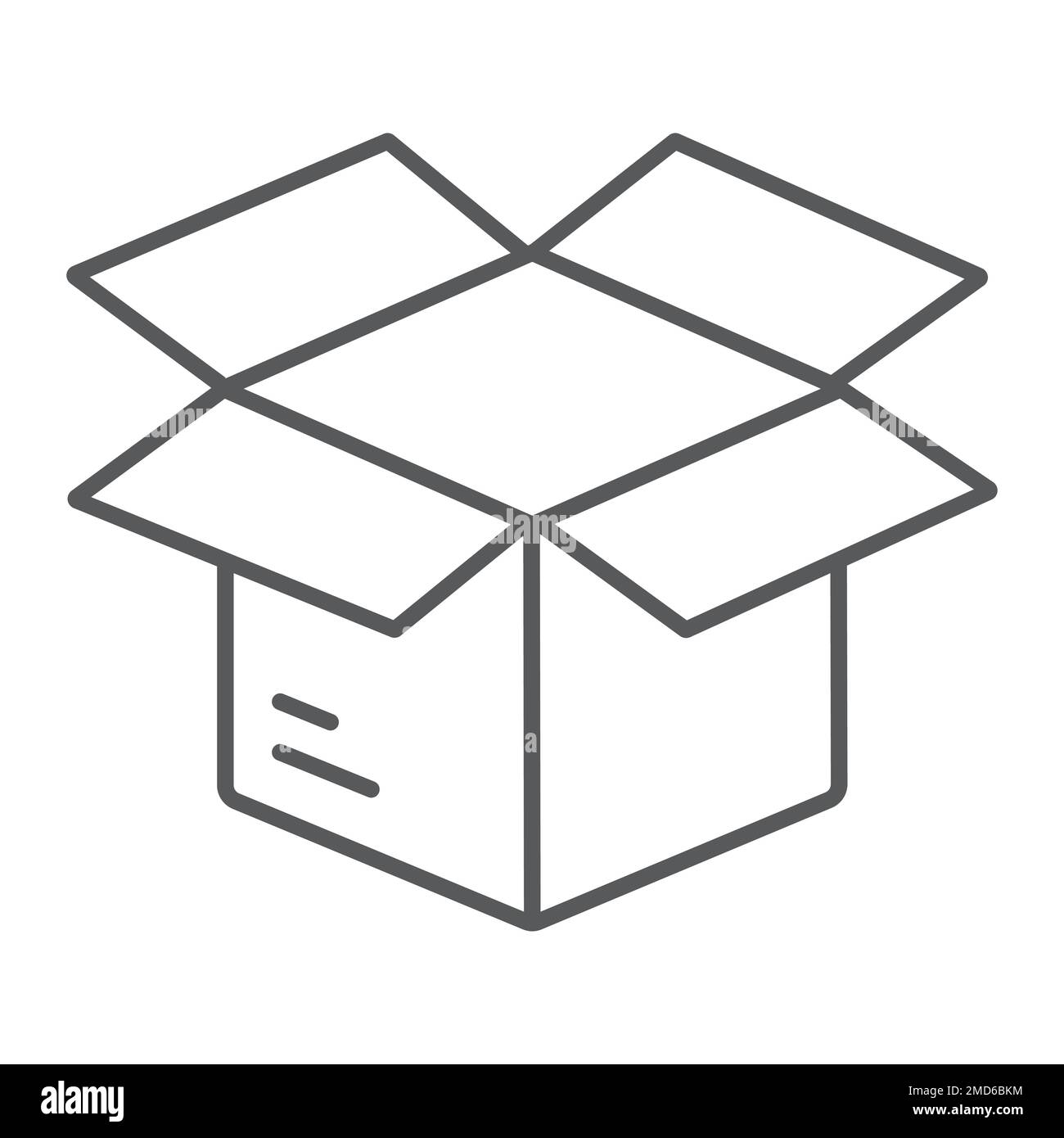 Open box thin line icon, e commerce and marketing, goods sign vector ...