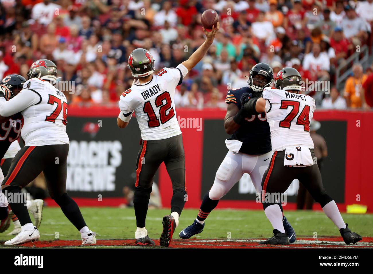 Tampa Bay Buccaneers quarterback Tom Brady (12) attempts a pass during ...