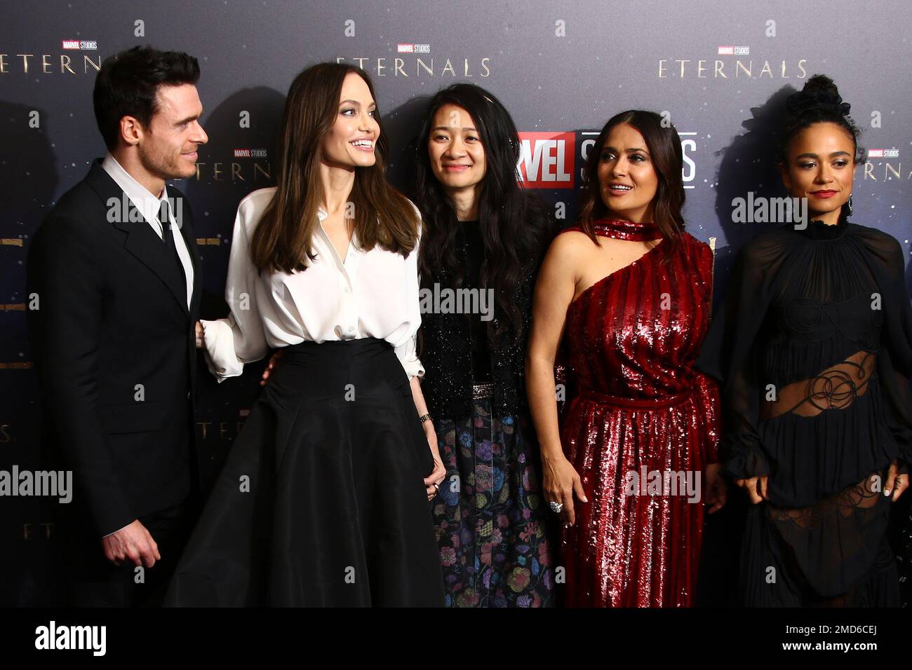 Richard Madden, Angelina Jolie, Chloe Zhao, Salma Hayek and Lauren ...