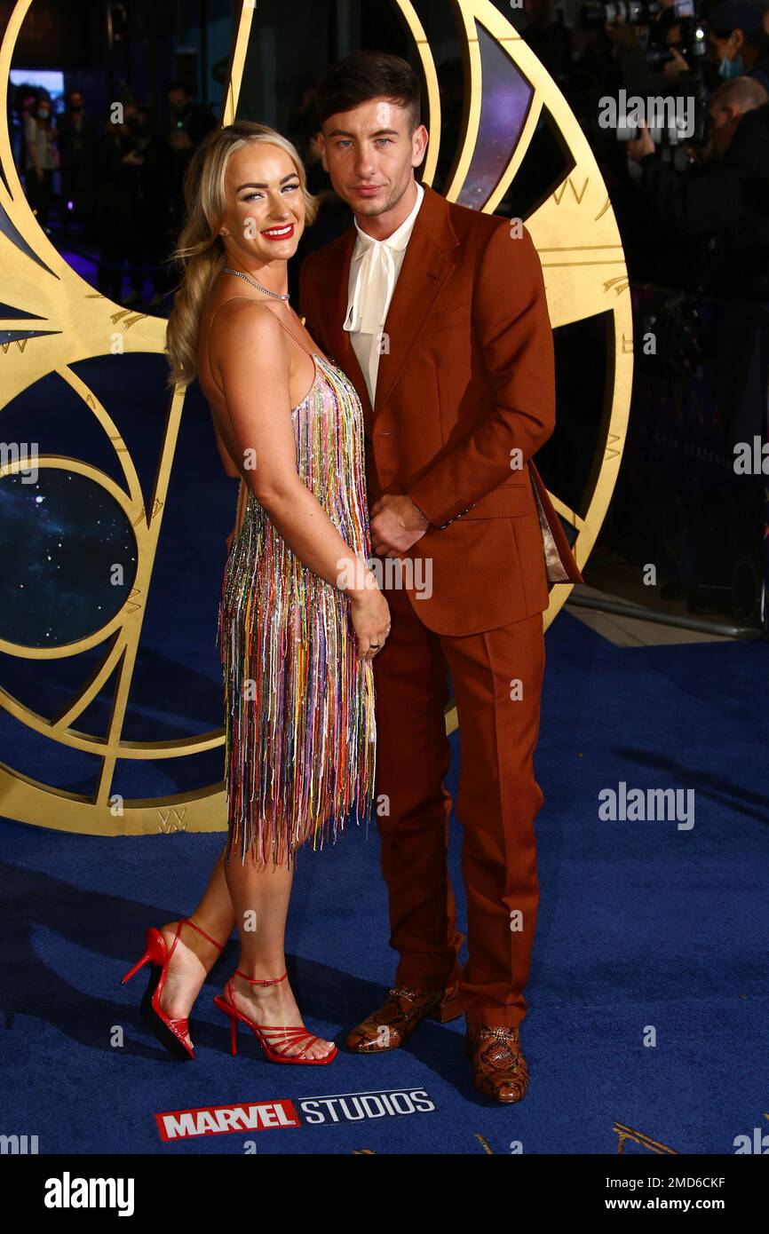 Alyson Sandro, left, and Barry Keoghan pose for photographers upon ...