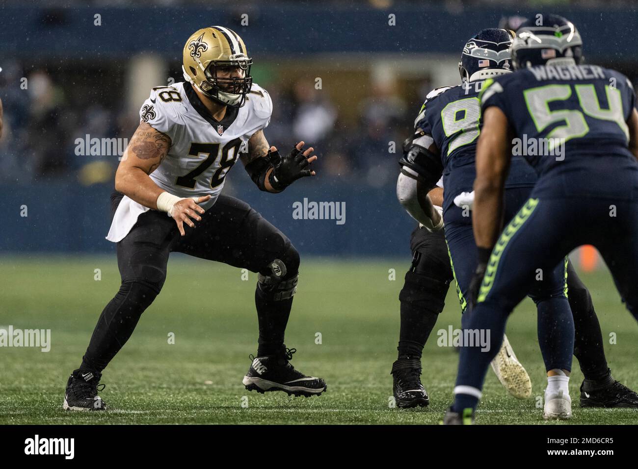 New Orleans Saints offensive lineman Erik McCoy is pictured during an ...
