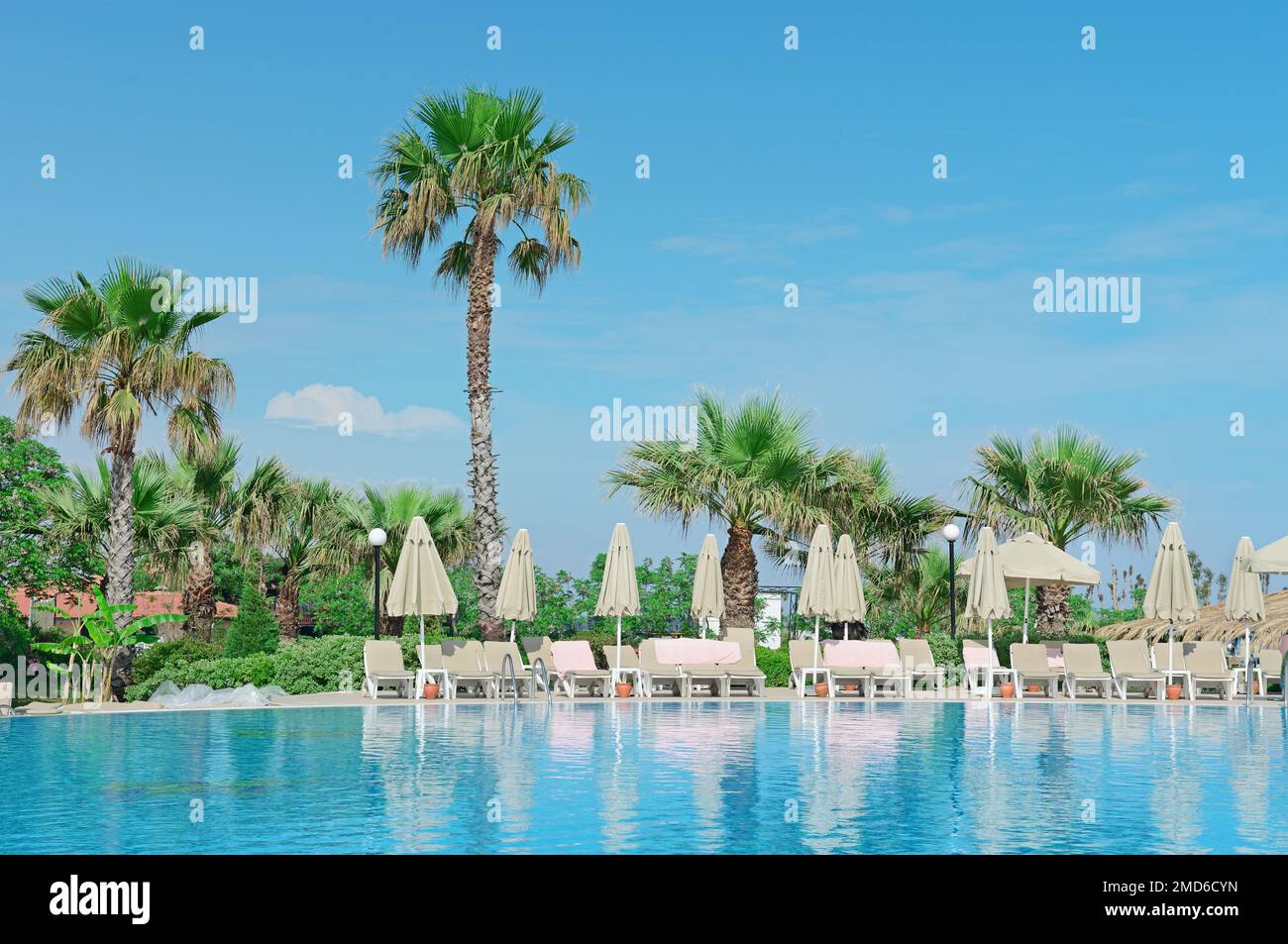 Outdoor swimming pool on the beach sea Stock Photo - Alamy