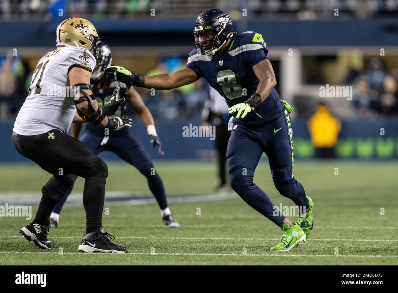 Seattle Seahawks linebacker Carlos Dunlap II is pictured during an NFL ...