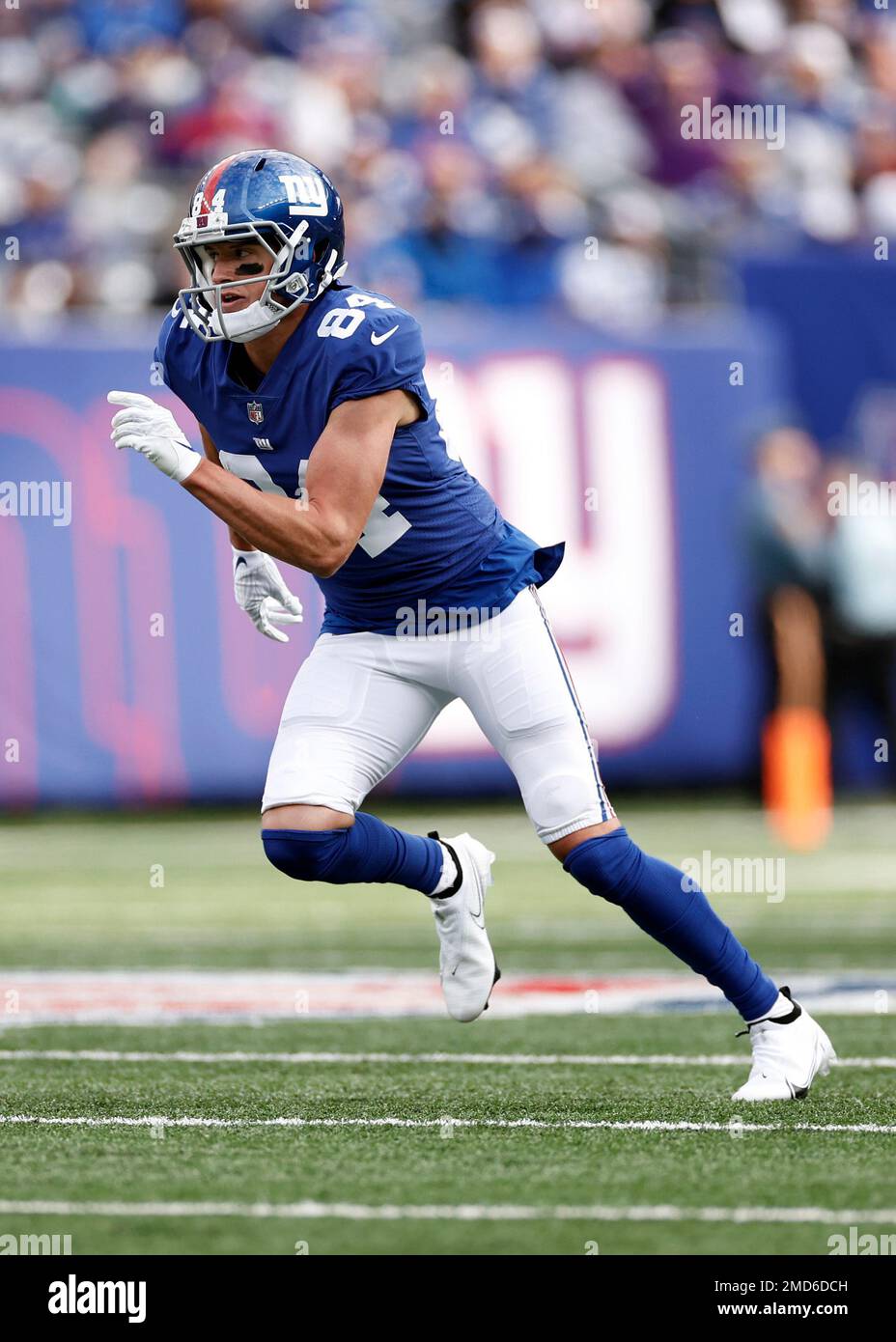 New York Giants wide receiver David Sills (84) runs against the ...