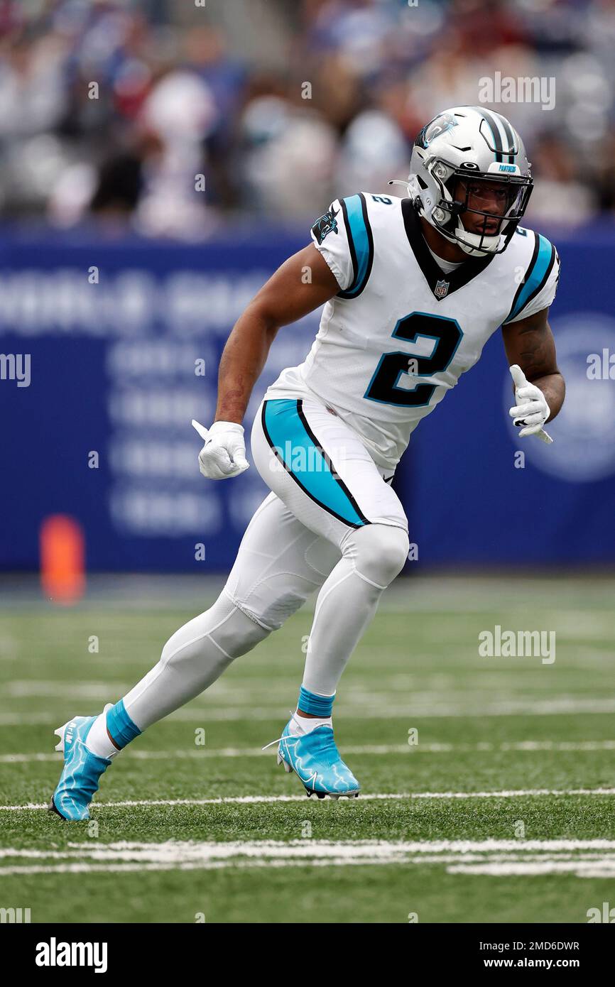 Carolina Panthers wide receiver D.J. Moore (2) runs against the New ...