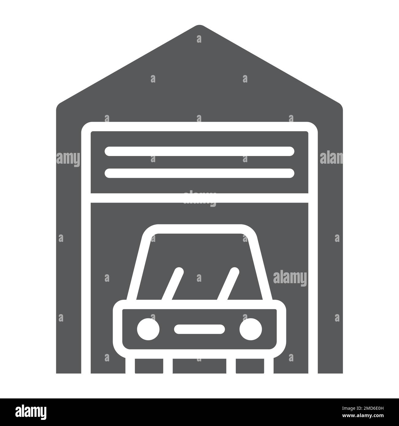 Car garage glyph icon, automobile and home, real estate sign vector ...
