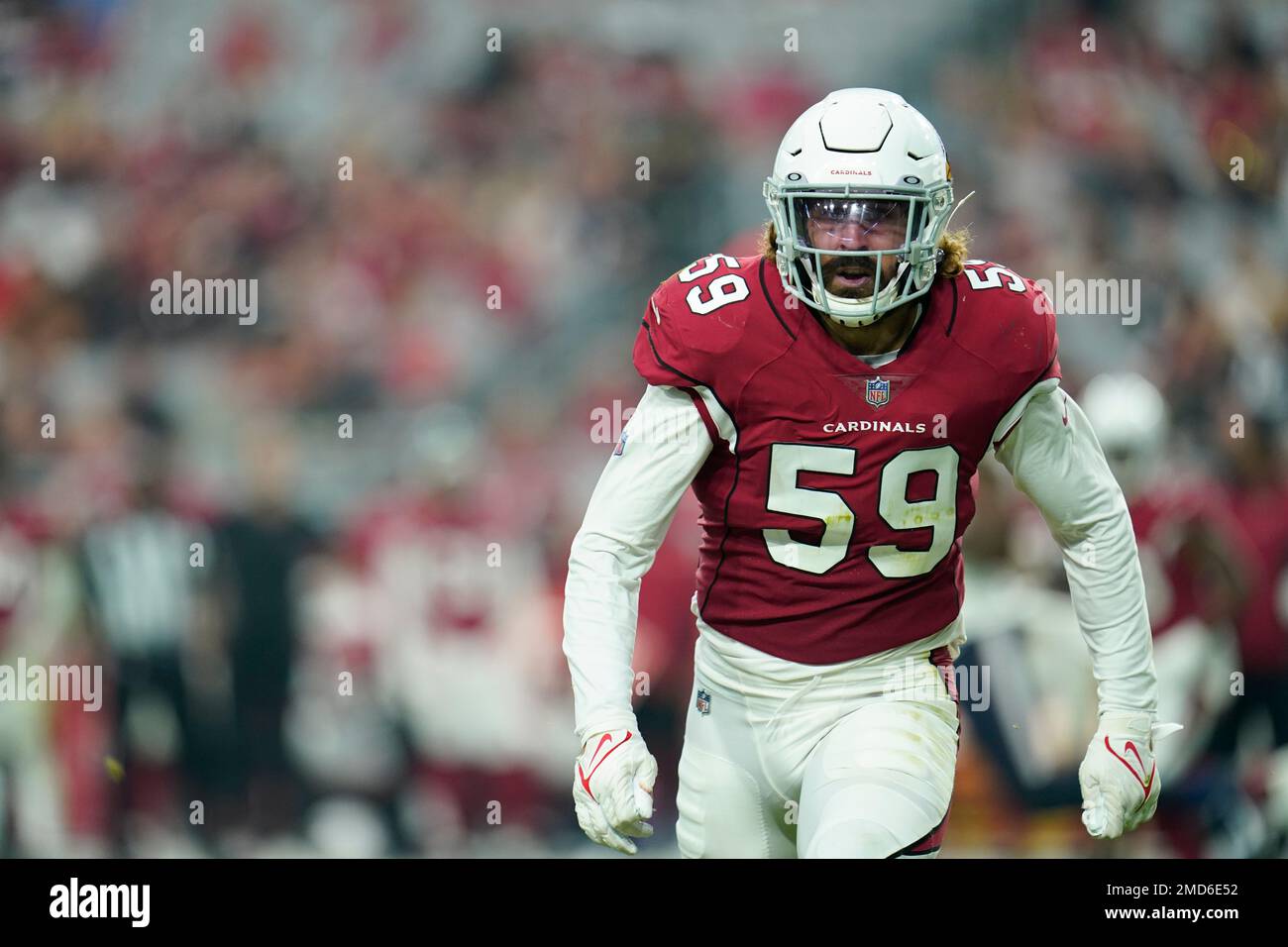 Arizona Cardinals linebacker Joe Walker (59) runs toward the ball ...