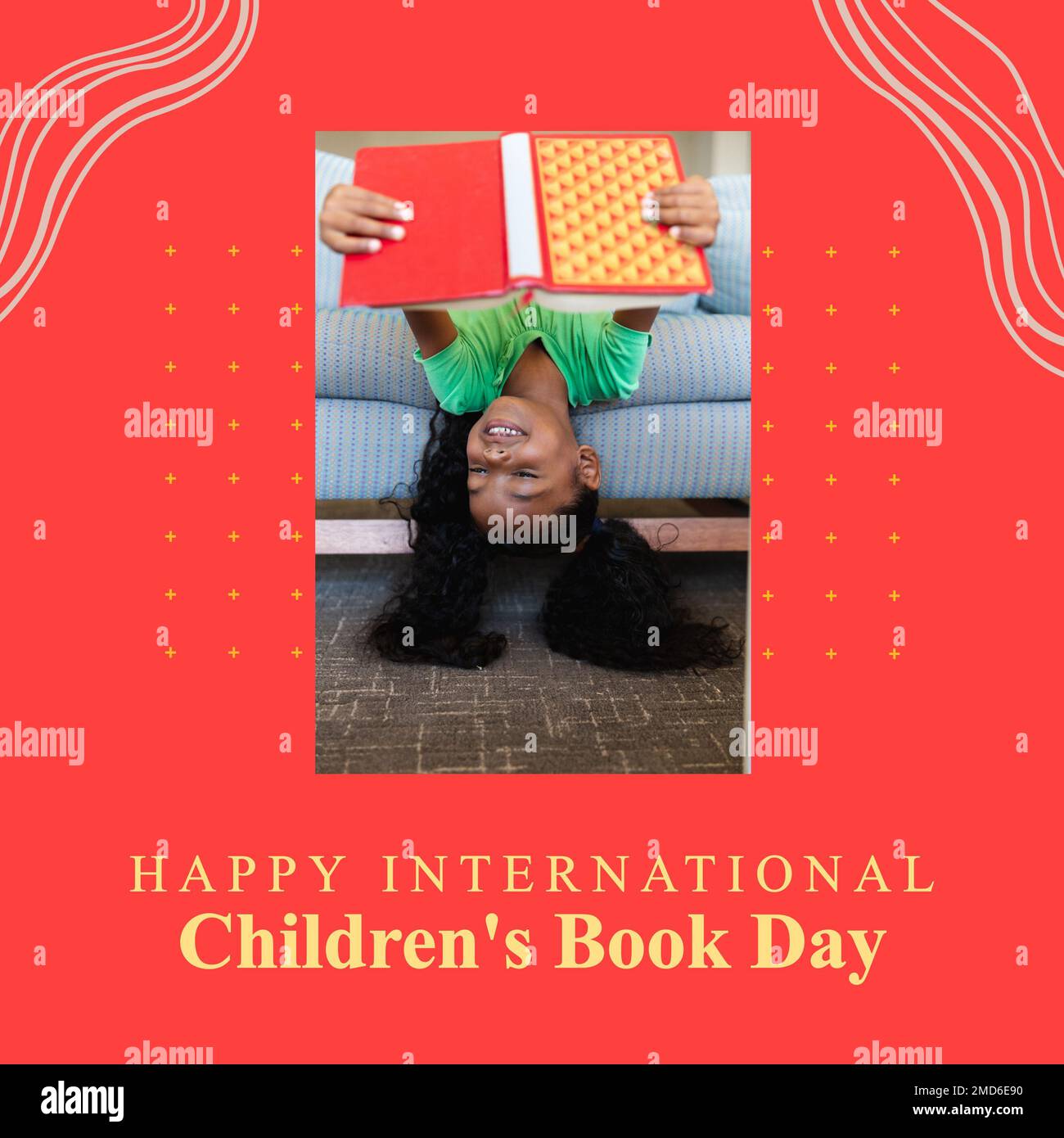 Composition of happy international children's book day text with ...