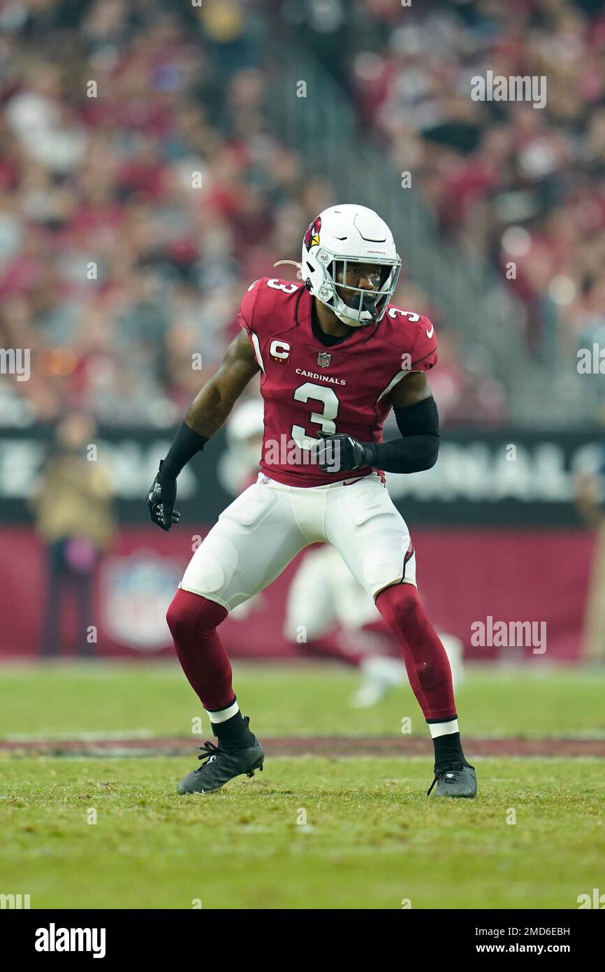 Arizona Cardinals defensive back Budda Baker (3) drops in coverage ...
