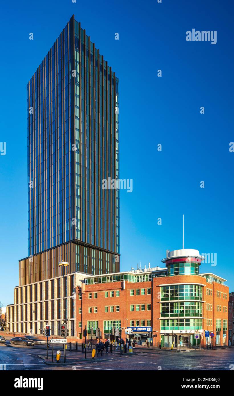 Sunset view of Hadrian's Tower, Newcastle upon Tyne, Tyne & Wear ...