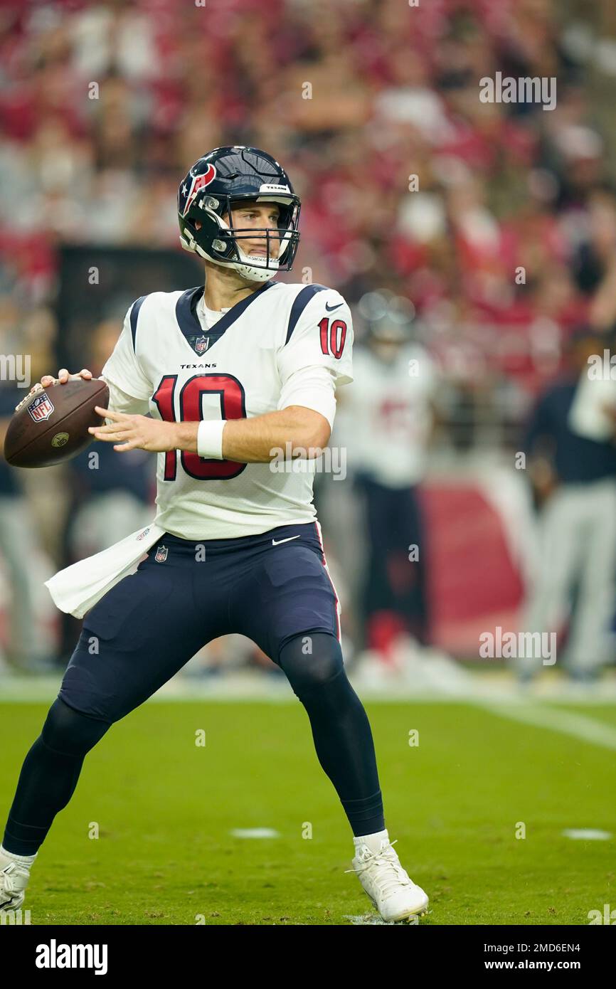 Houston Texans quarterback Davis Mills (10) looks to pass during a NFL ...
