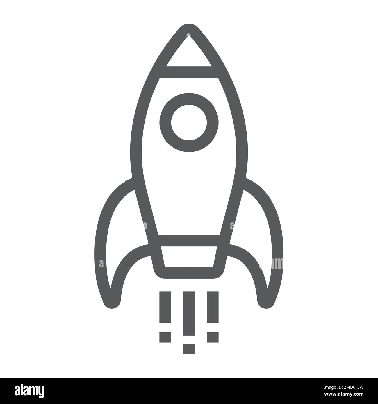 Startup line icon, development and business, rocket sign vector ...