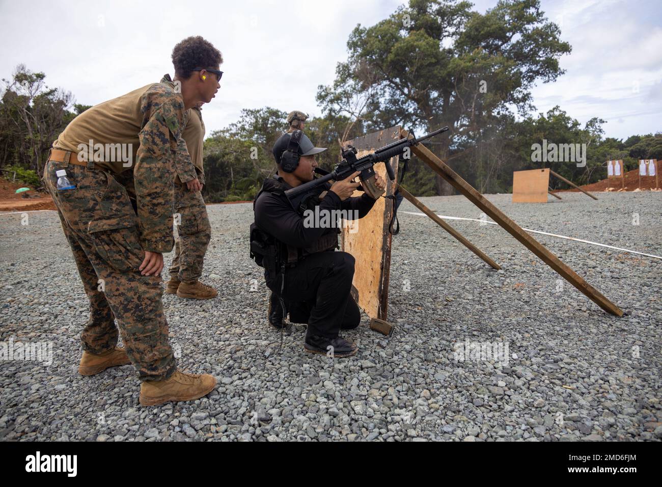 U.S. Marine Corps Cpl. Ty Krotz, a range coach with Task Force Koa ...