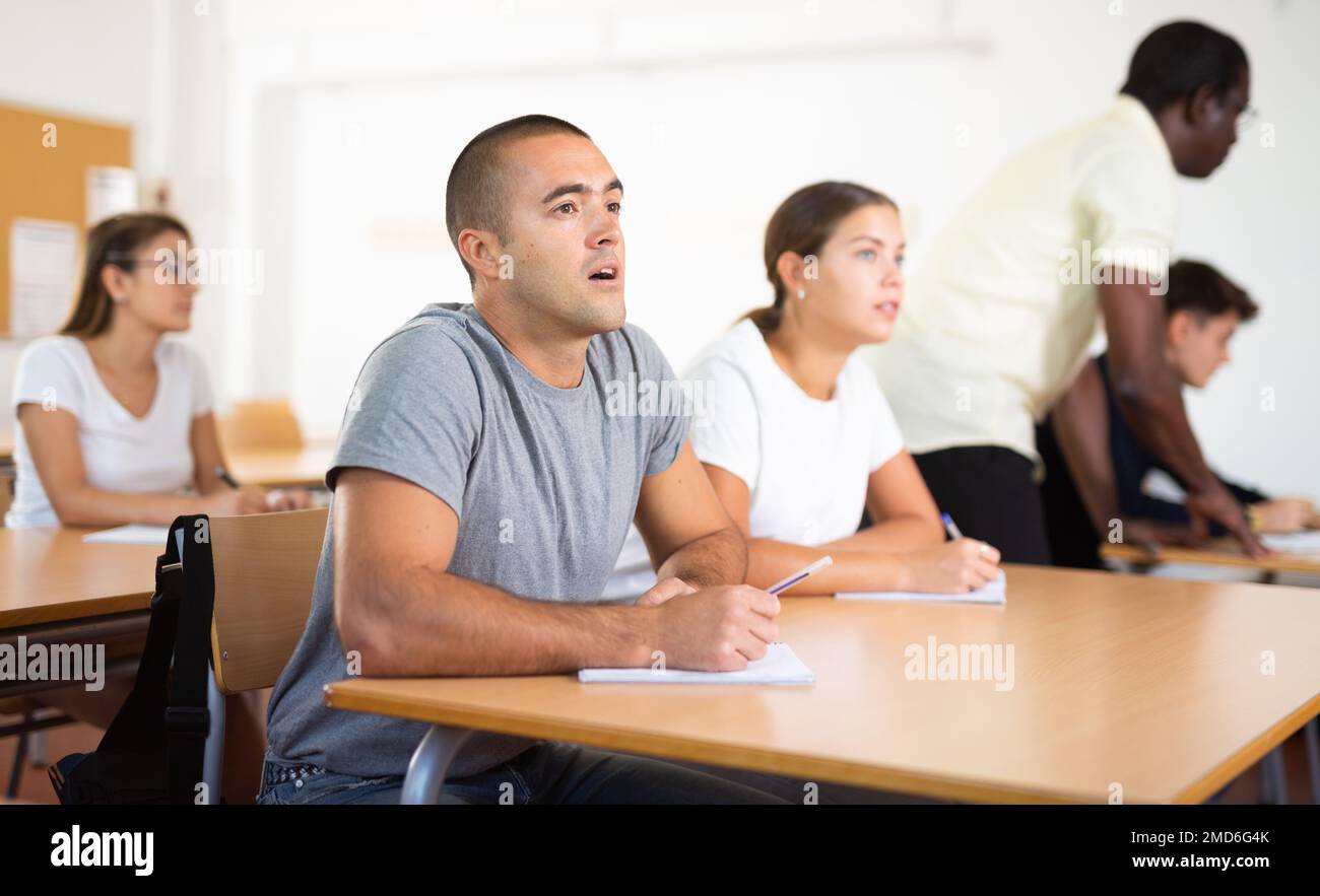 Student attending seminar auditorium hi-res stock photography and ...
