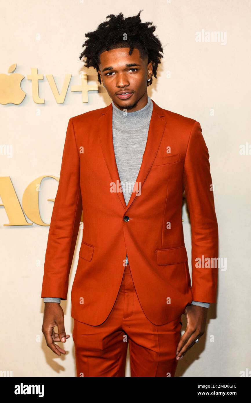 Actor Isaiah Hill attends the Apple TV+ series premiere of "Swagger" at ...