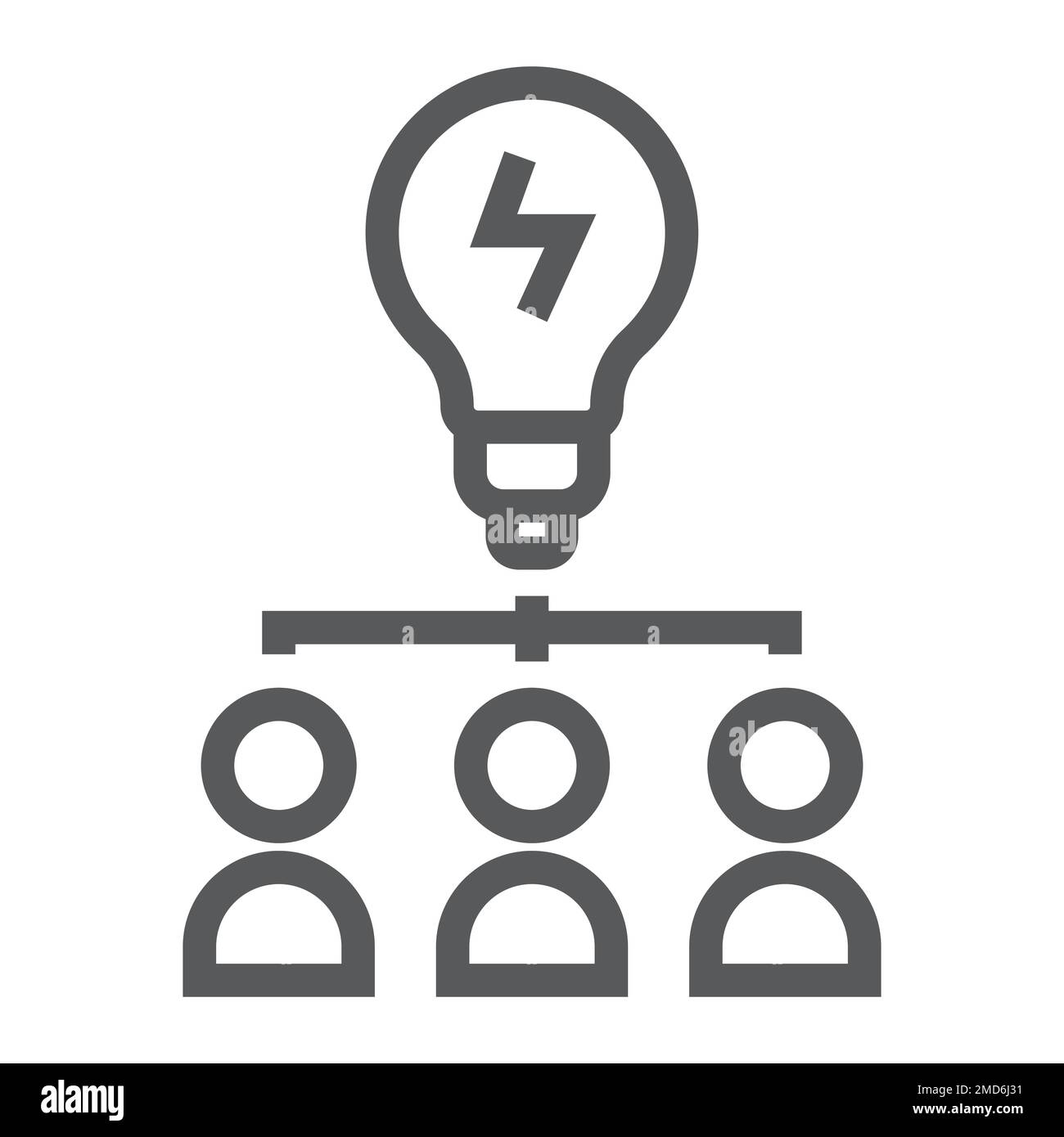 Creative line icon, development and business, lightbulb sign vector ...