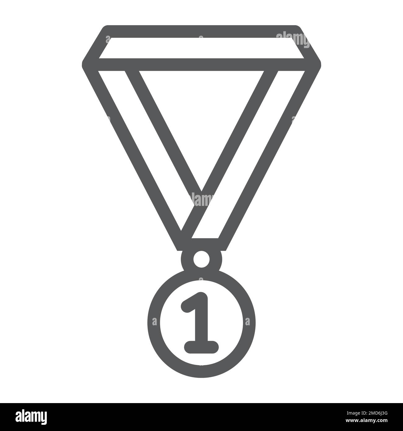 Medal line icon, school and sport, award sign vector graphics, a linear ...