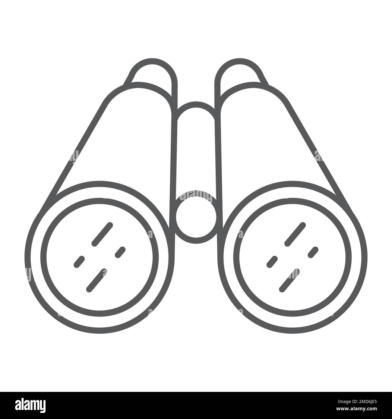 Competitive analysis thin line icon, development and business, binocular sign vector graphics, a ...