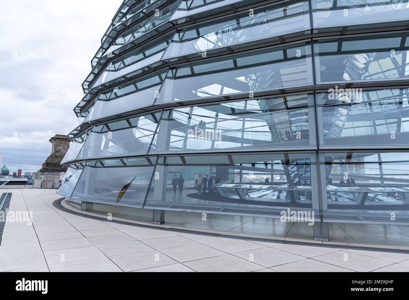 View from the dome of Bundestag. The roof of Reichstag in Berlin ...