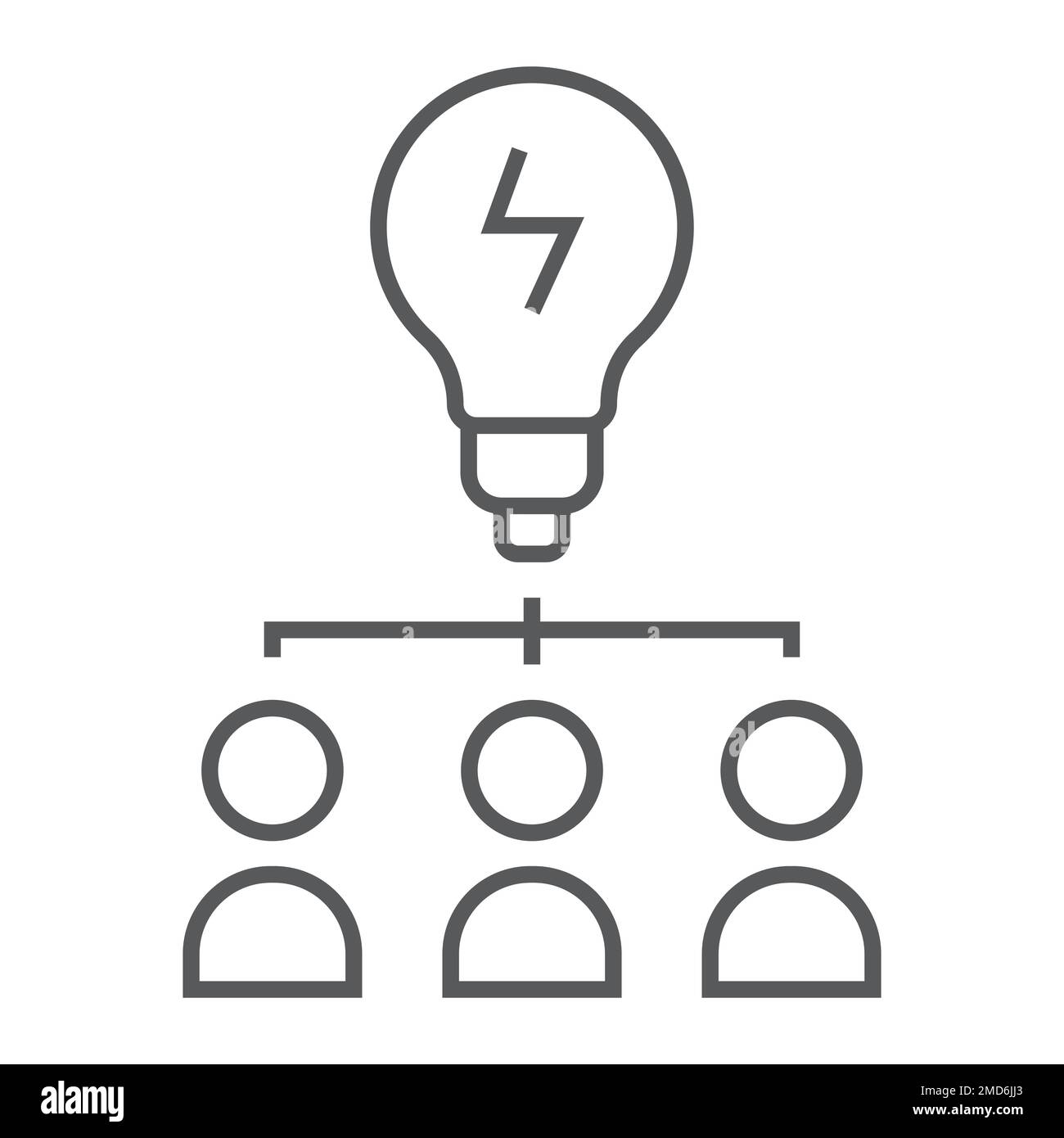 Creative thin line icon, development and business, lightbulb sign ...