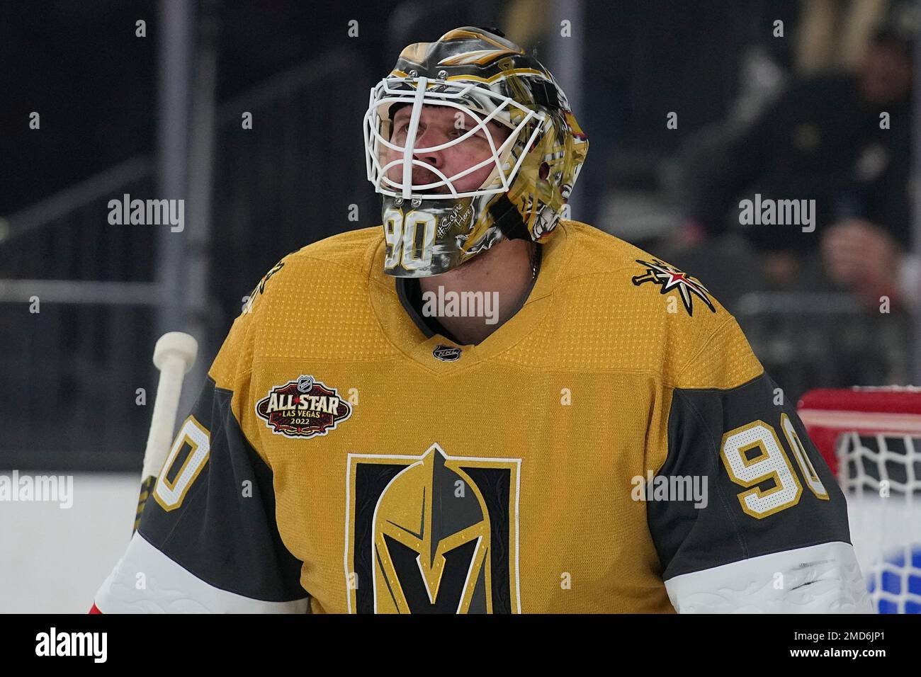 Vegas Golden Knights Robin Lehner in the first period during an NHL ...