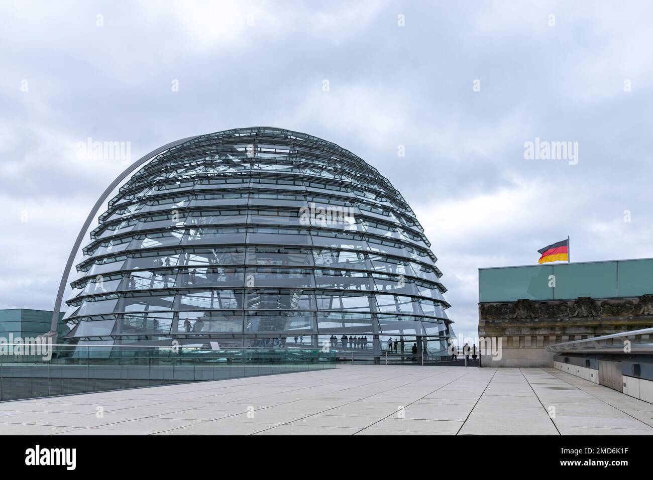 View from the dome of Bundestag. The roof of Reichstag in Berlin ...