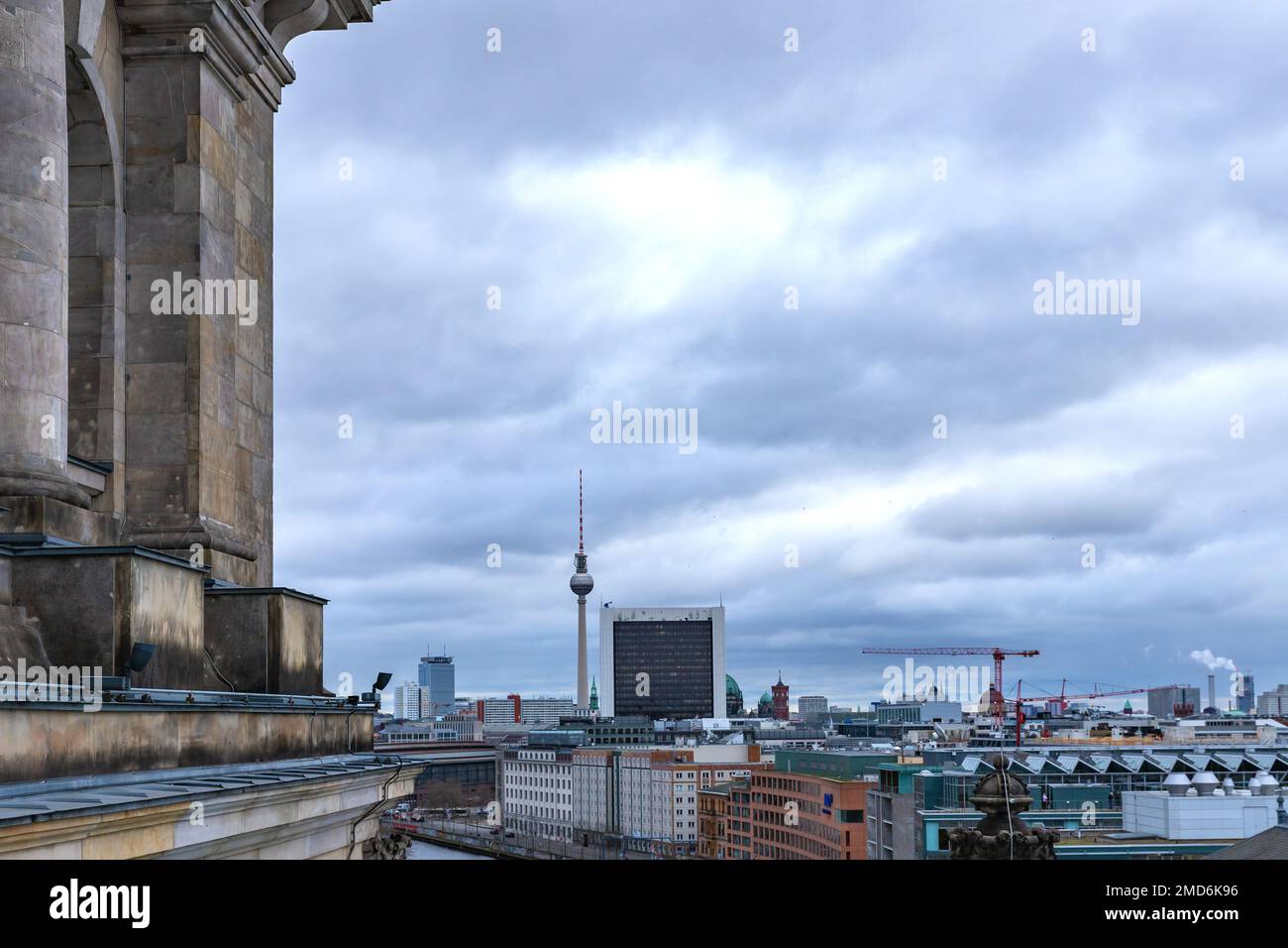 View from the dome of Bundestag. The roof of Reichstag in Berlin ...
