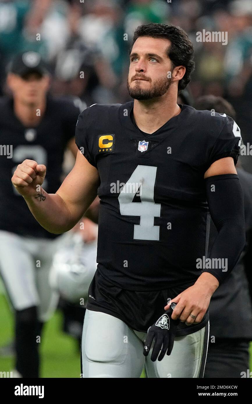 Las Vegas Raiders quarterback Derek Carr (4) during the second half of ...