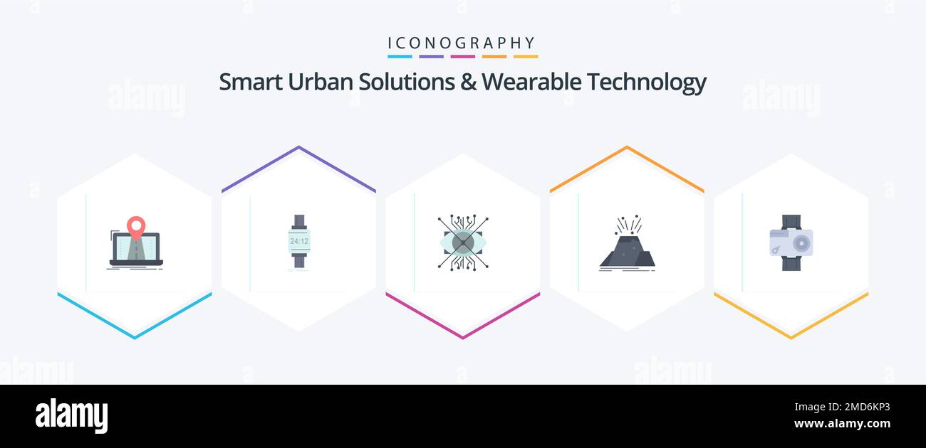 Smart Urban Solutions And Wearable Technology 25 Flat icon pack ...