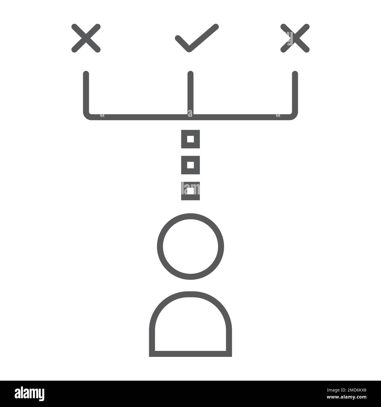 Make decision thin line icon, development and business, direction sign ...