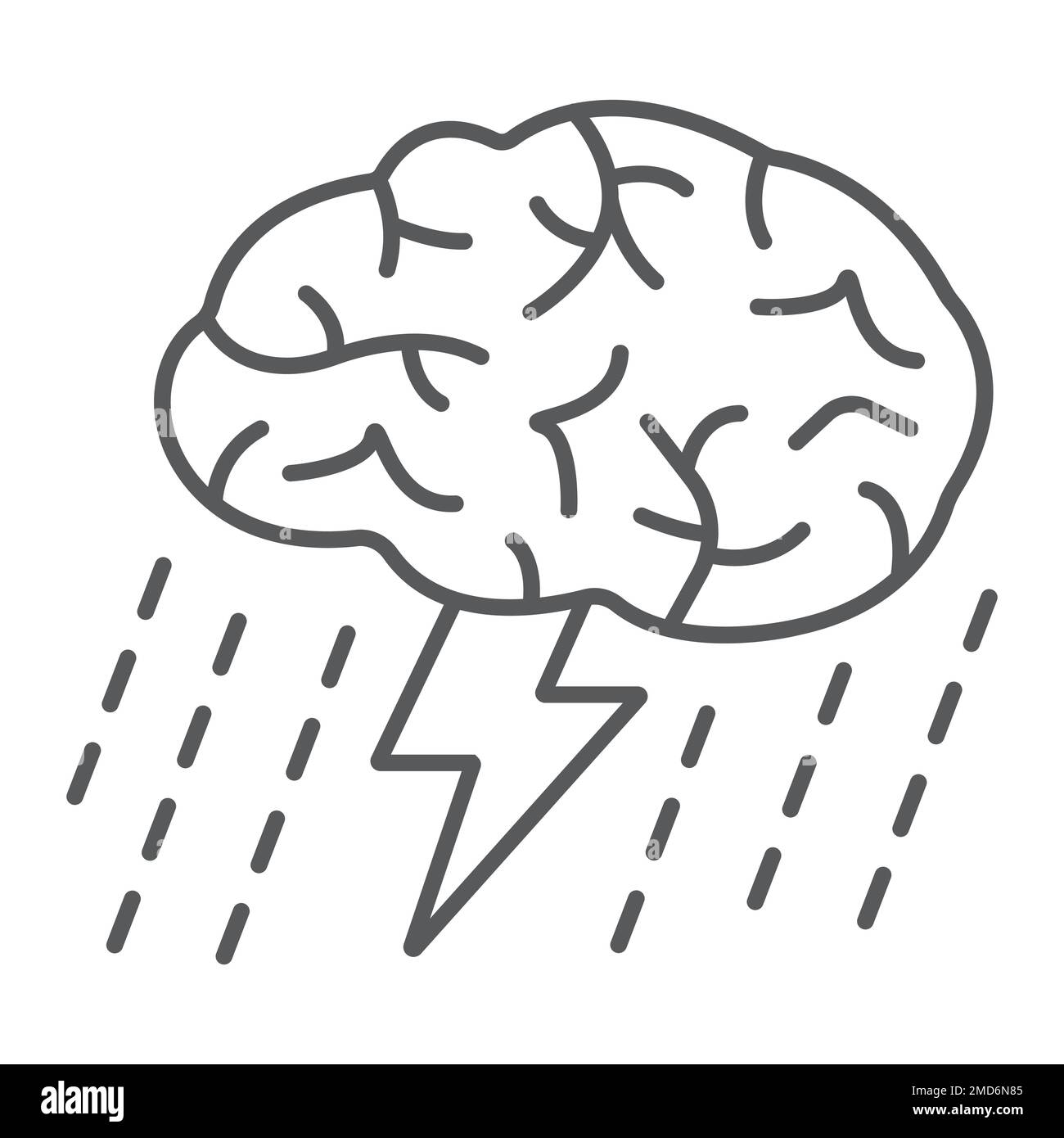 Brainstorm thin line icon, development and business, creativivty sign ...