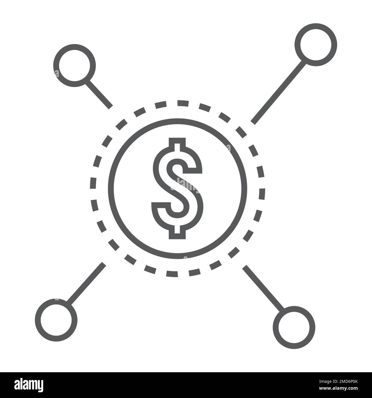 Crowdfunding thin line icon, development and business, sponsor sign ...