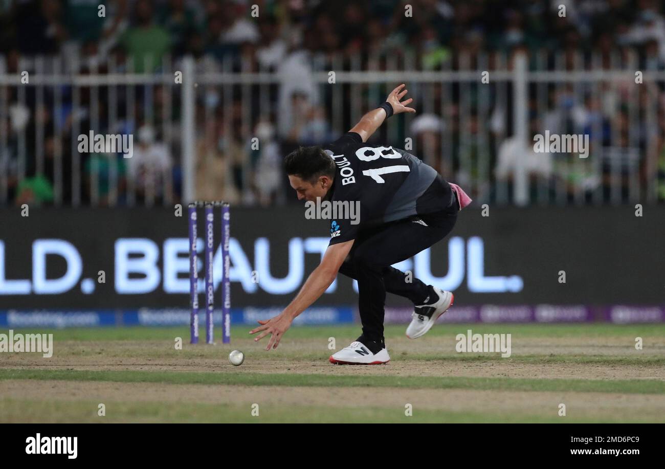 New Zealand's Trent Boult fields the ball during the Cricket Twenty20 ...