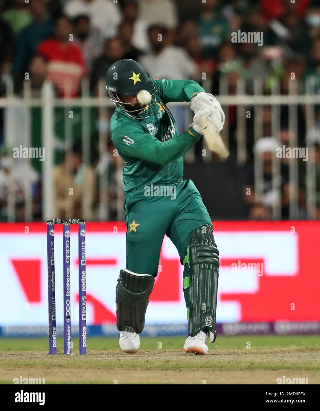 Pakistan's Asif Ali gets hit by a delivery during the Cricket Twenty20 ...