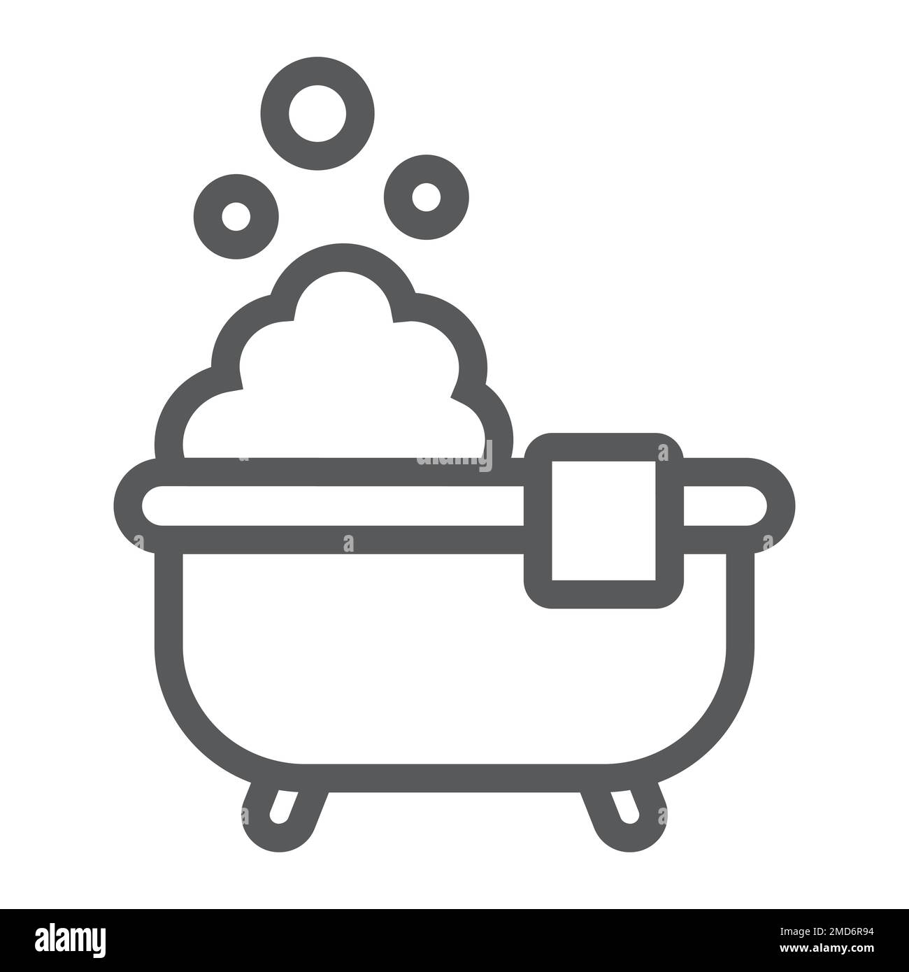 Bath line icon, Real estate and home, shower sign vector graphics, a ...