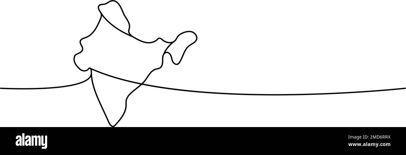 India silhouette one line continuous drawing. India country silhouette ...