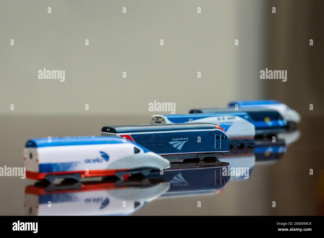 Model Amtrak trains in the Roosevelt Room of the White House seen ...