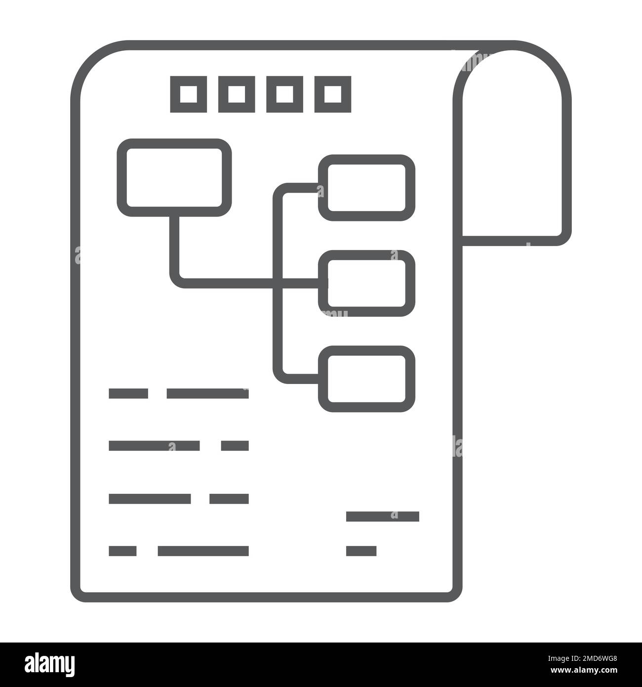 Planning thin line icon, development and business, business plan sign ...