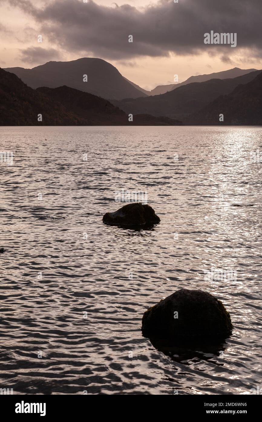 Ullswater in the Lake district, England, at dusk Stock Photo - Alamy